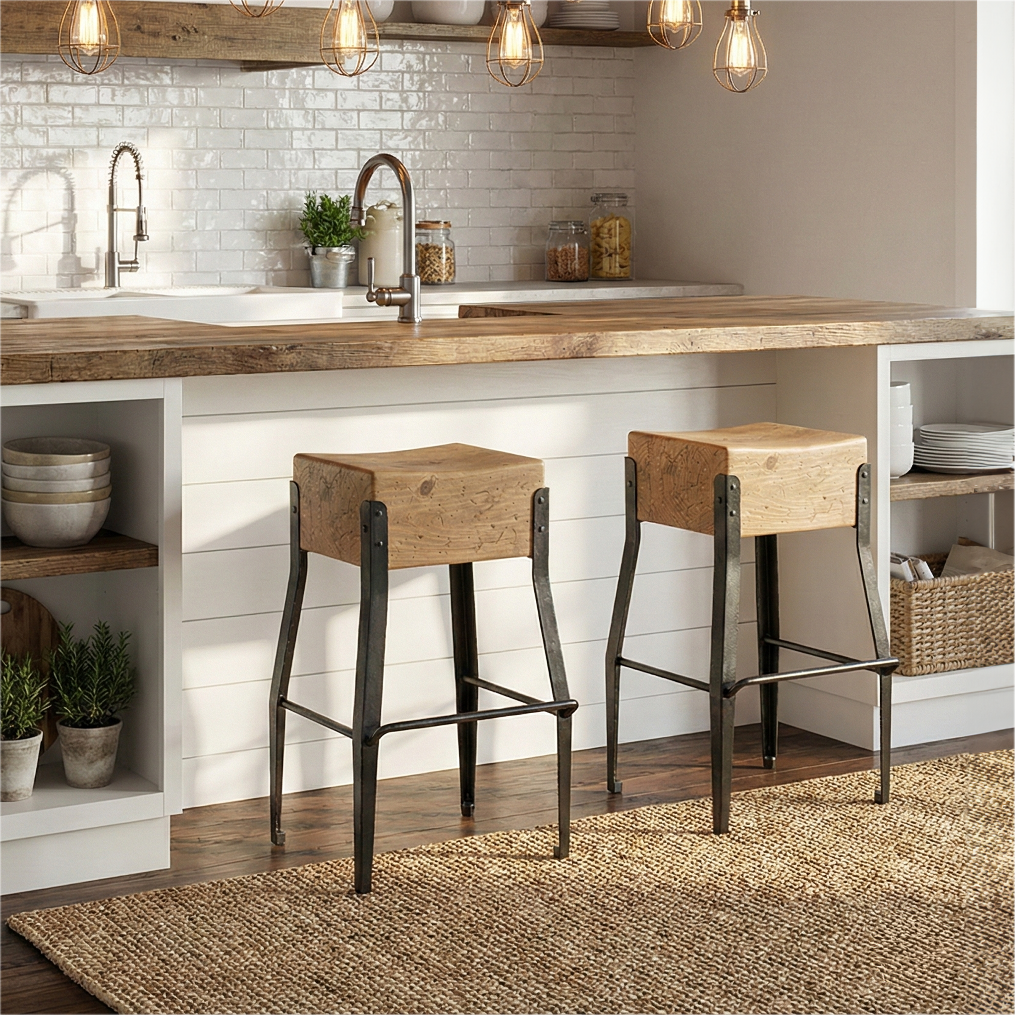 Hand-Forged Iron Bar & Counter Stools | Urban Forge