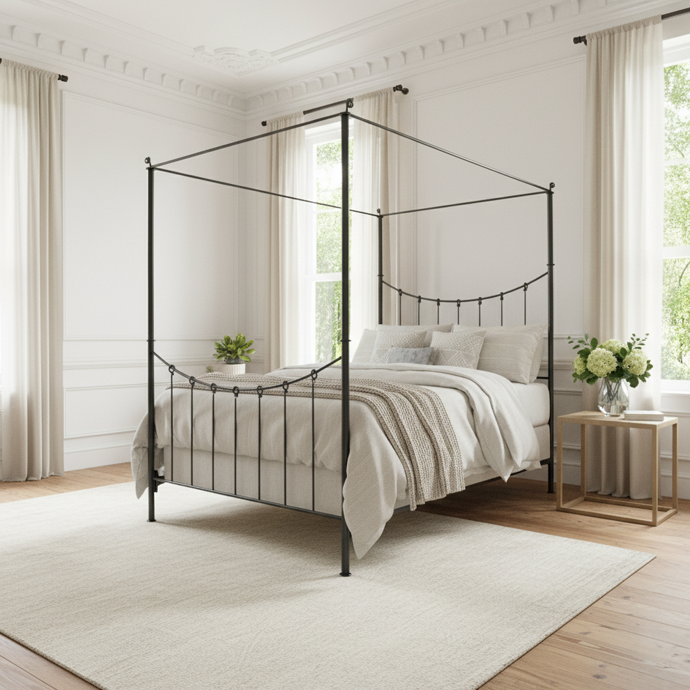 Knot Canopy Queen Iron Bed – Urban Forge