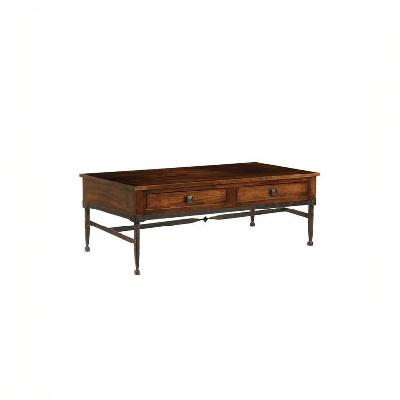 Wrought Iron Wood Coffee Table | Rustic Style Table – Urban Forge